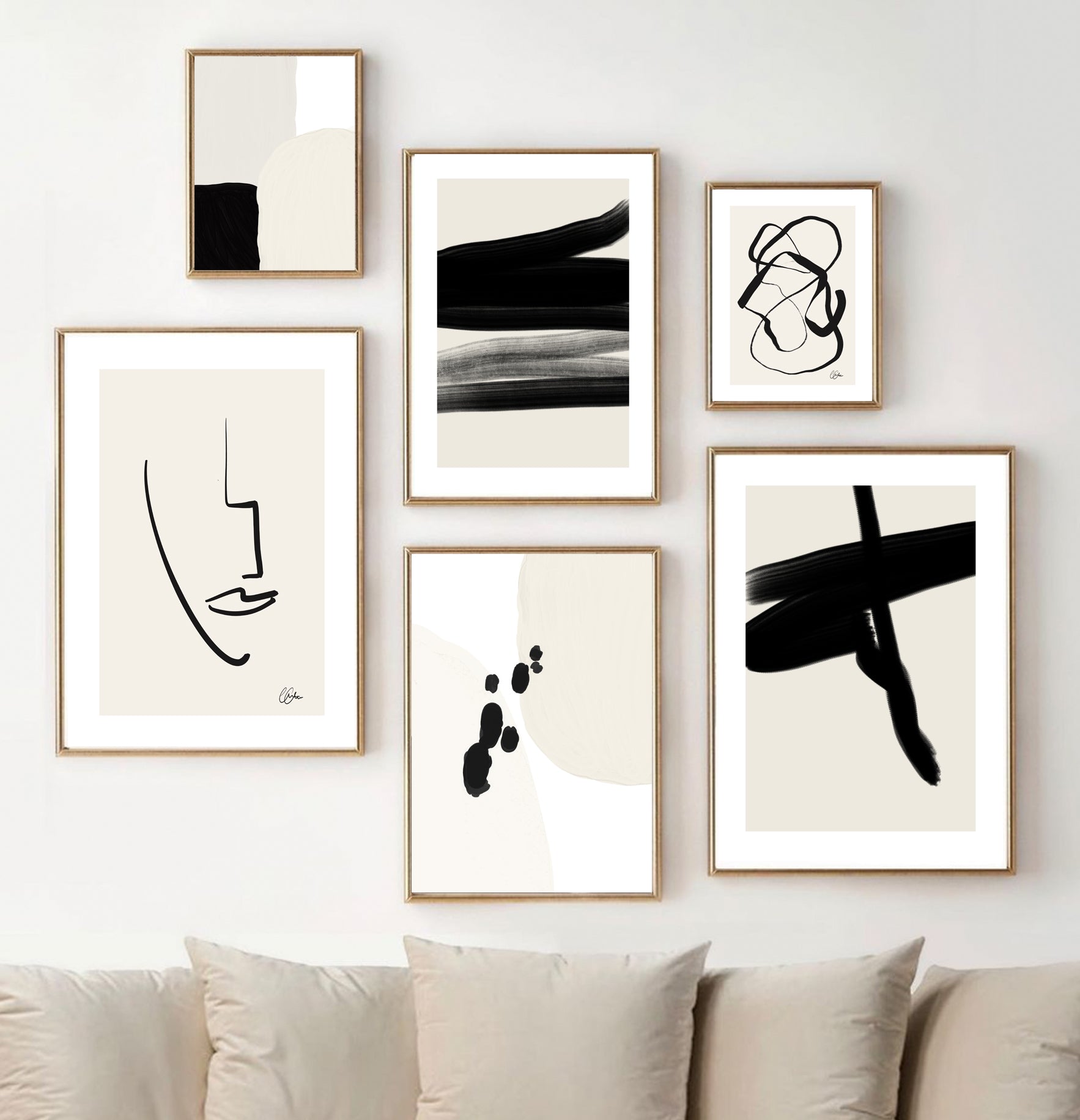 How to Build a Statement Gallery Wall Layout with Abstract Prints – The ...
